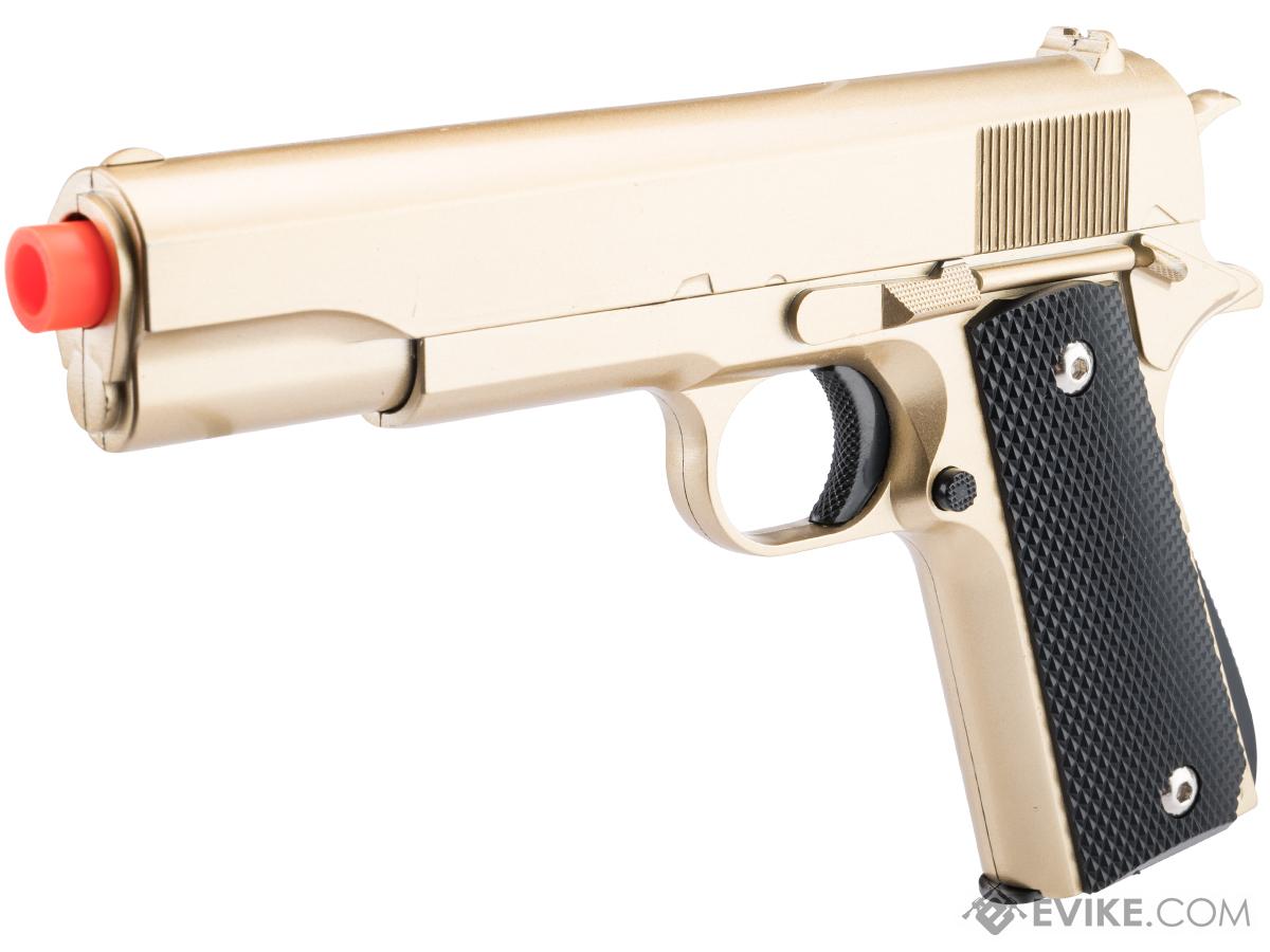 Galaxy Heavy Weight M1911 Spring Powered Airsoft Pistol (Color: Gold ...