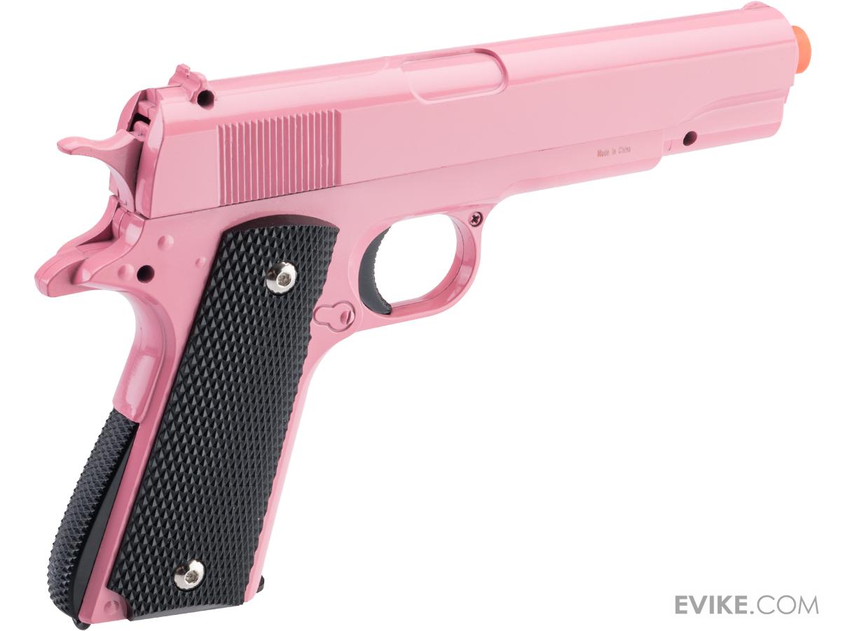 Galaxy Heavy Weight M1911 Spring Powered Airsoft Pistol (Color: Pink ...