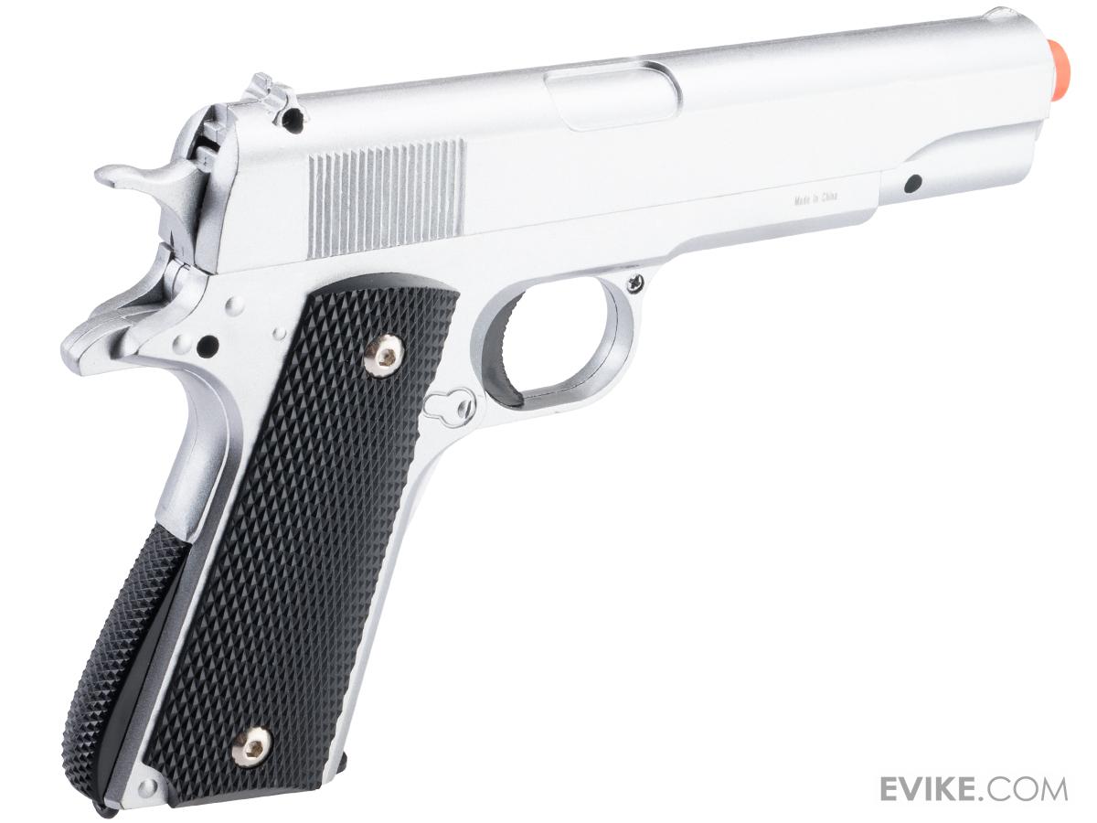 Galaxy Heavy Weight M1911 Spring Powered Airsoft Pistol (Color: Silver ...