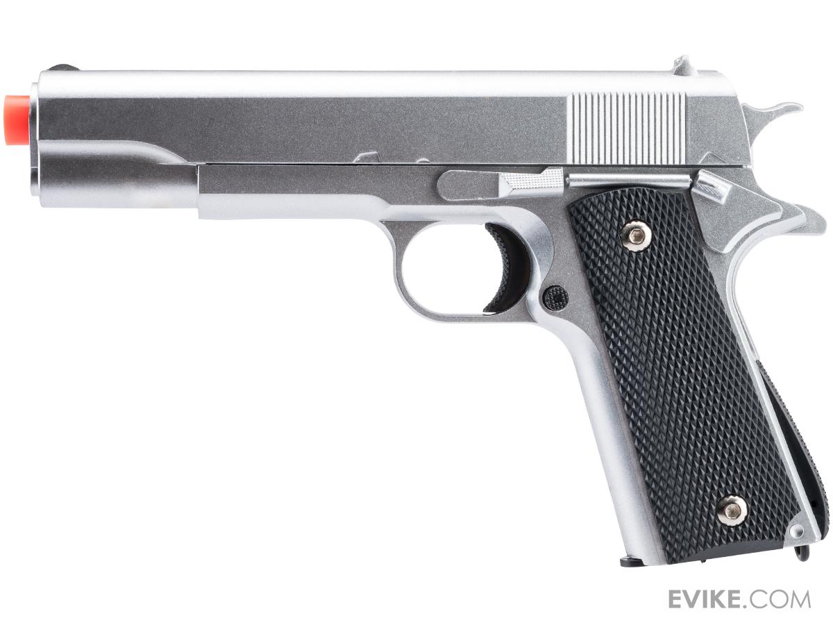 Galaxy Heavy Weight M1911 Spring Powered Airsoft Pistol (Color: Silver ...