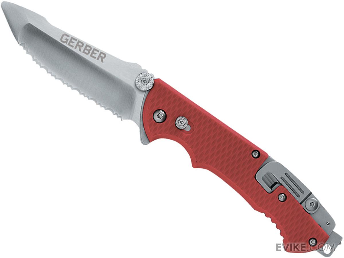 Gerber Hinderer Rescue Knife with Serrated Blade and Nylon Sheath ...