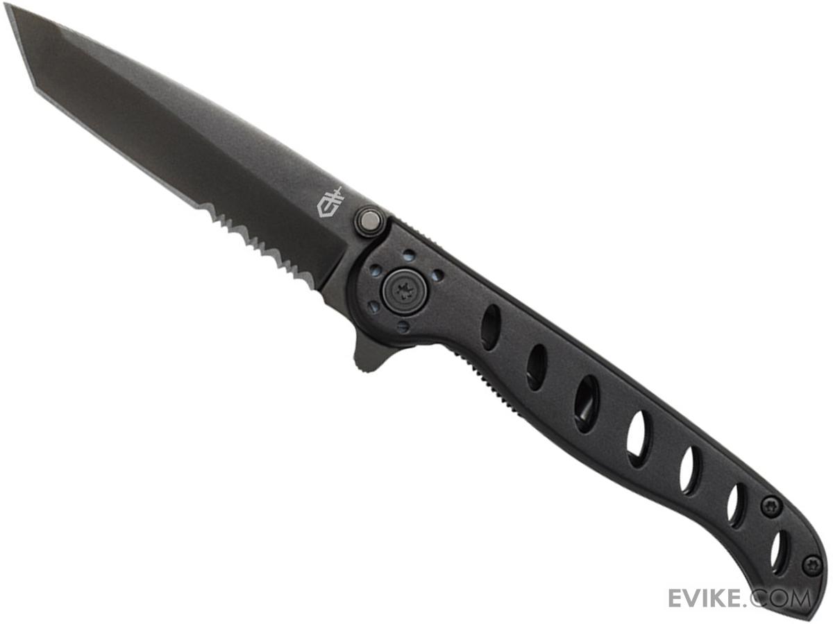 Gerber EVO Mid Folding Knife with Semi-Serrated Tanto Blade, Tactical ...
