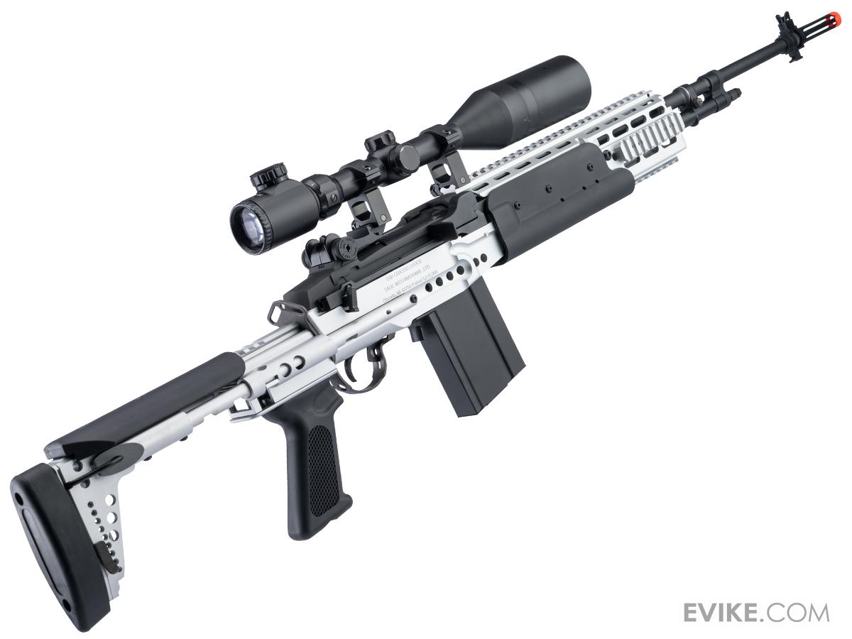 G&G Top Tech EBR M14 Airsoft AEG Rifle w/ Version 2.0 ETU MOSFET (Color: Silver / Long Barrel ...