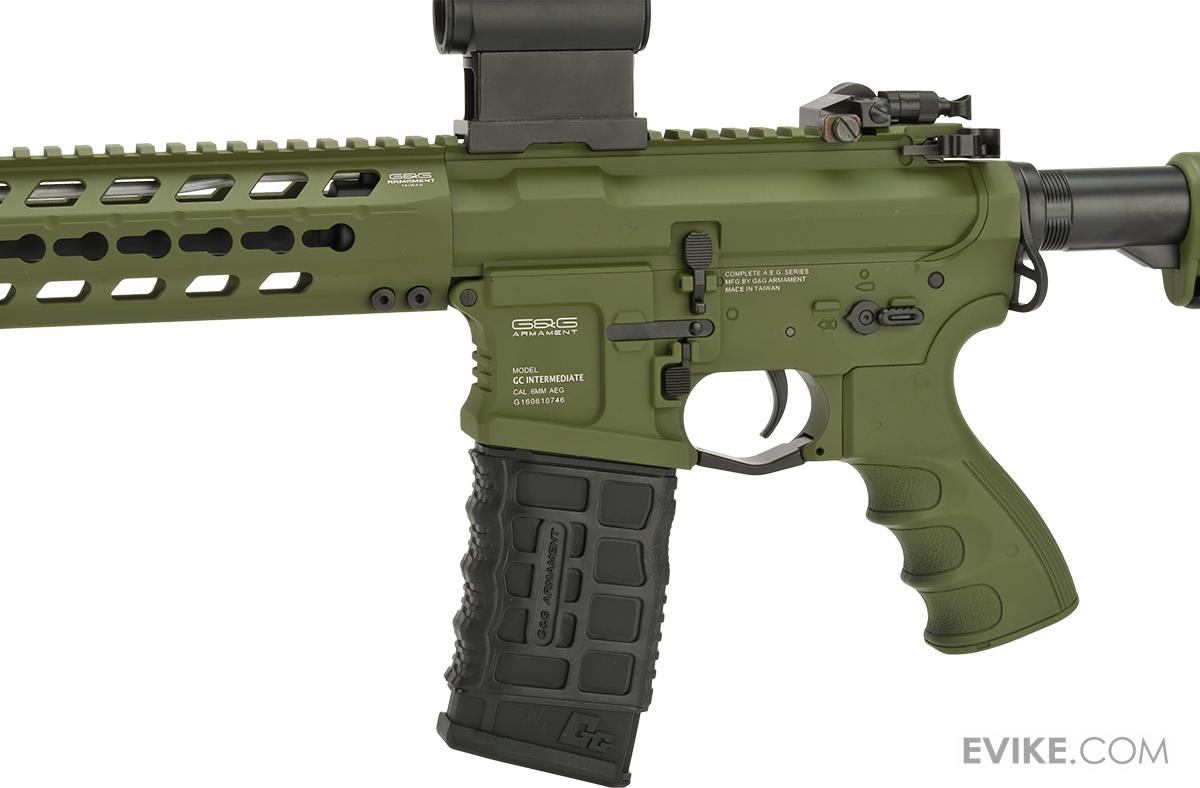 G&G GC16 "Predator" M4 Airsoft AEG Rifle with Keymod Rail (Package: Hunter Green / Add 9.6 ...