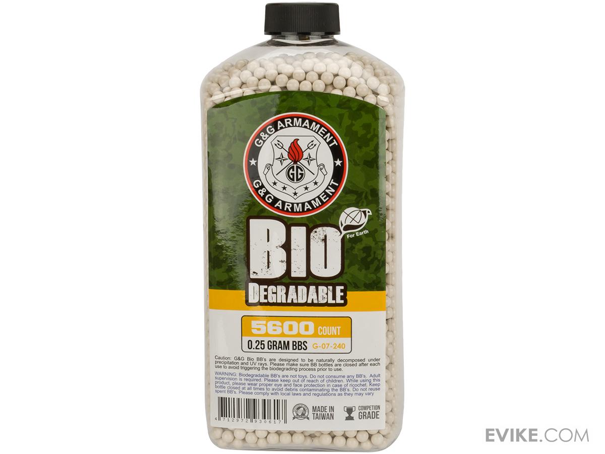 G&G Precision Biodegradable Match Grade 6mm Airsoft BBs (Weight: .25g / 5600 Rounds / White ...