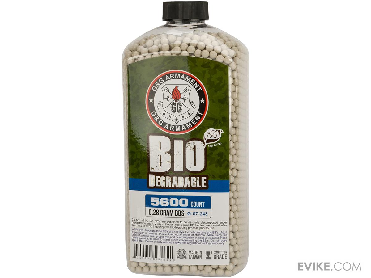 G&G Precision Biodegradable Match Grade 6mm Airsoft BBs (Weight: .28g / 5600 Rounds / White ...