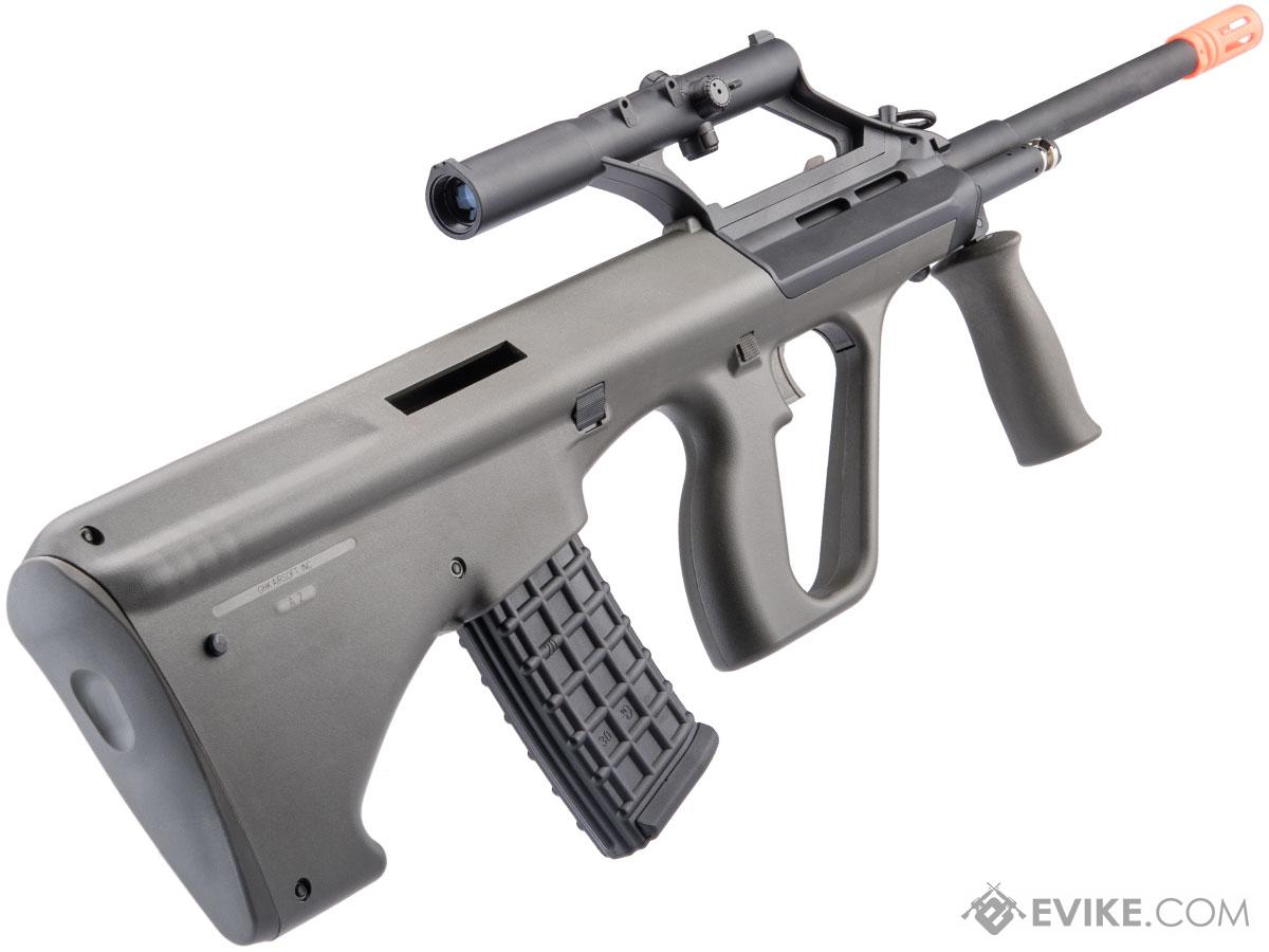 GHK Gas Blowback AUG A1 Airsoft Rifle with Integrated Optic (Color: OD ...