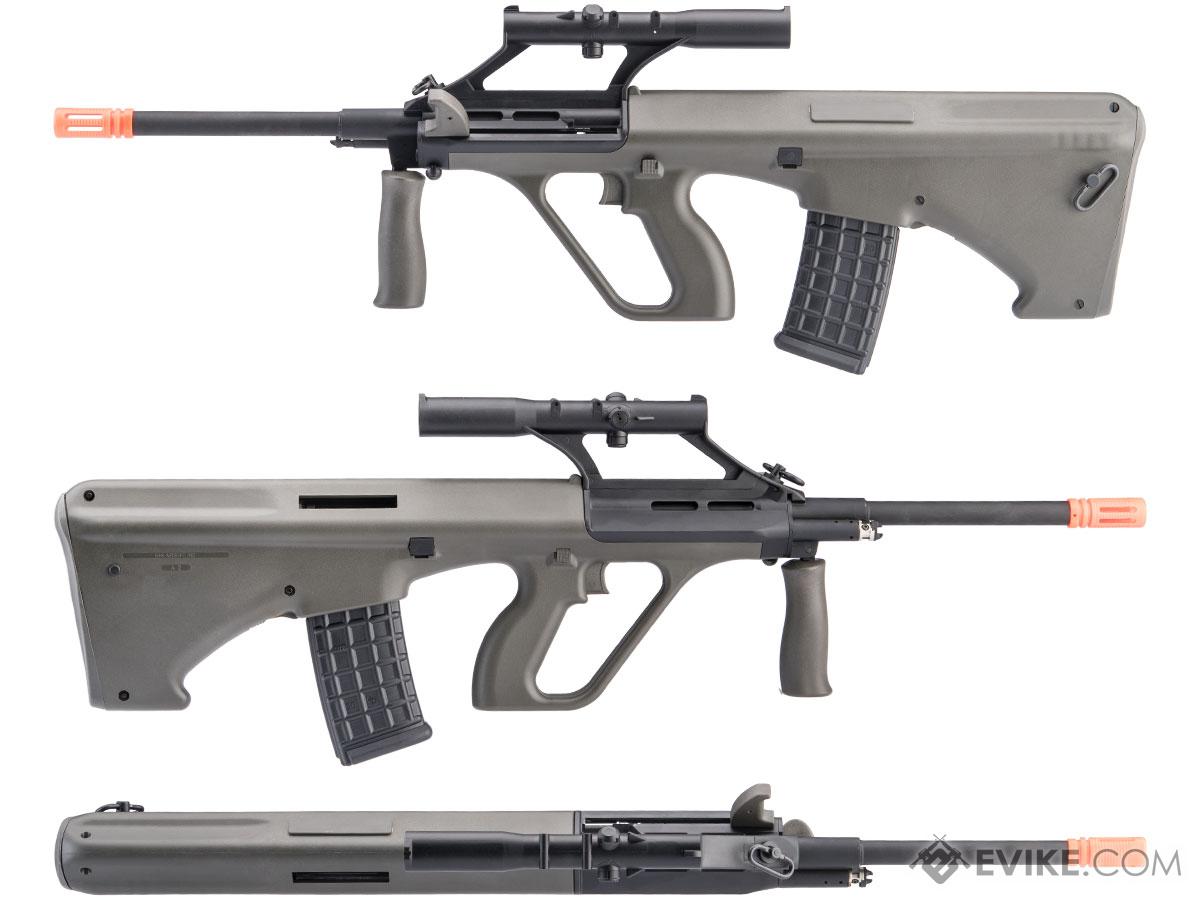 GHK Gas Blowback AUG A1 Airsoft Rifle with Integrated Optic (Color: OD ...