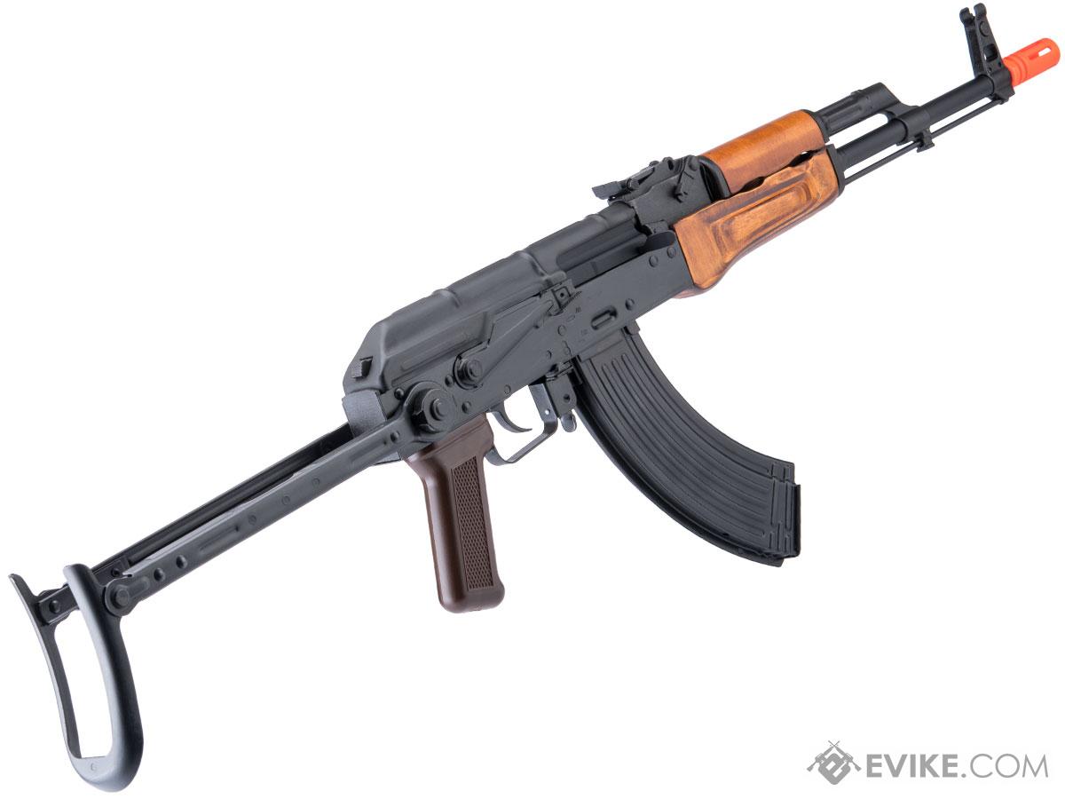 GHK Full Metal AKMS Airsoft GBB Rifle with Real Wood Handguard and Steel Folding Stock, Airsoft ...