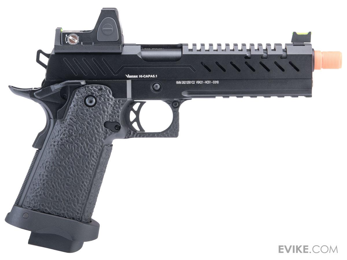 Vorsk Hi-Capa 5.1 Gas Blowback Pistol w/ Red Dot Sight (Color: Black ...