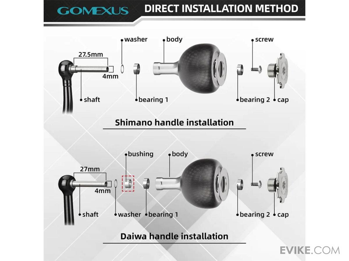 Gomexus Toray Carbon Fiber Power Knob for Spinning Reel (Color: Black ...