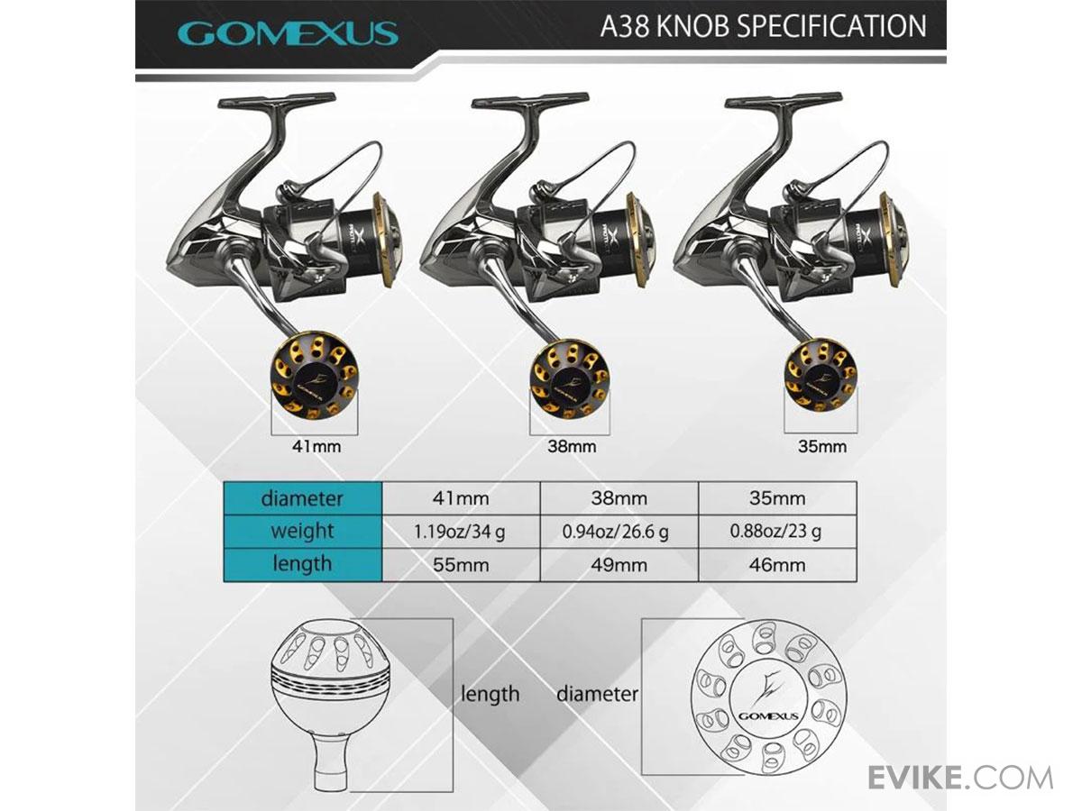 Gomexus Round Power Knob for Spinning Reel (Color: Black-Gold / 41mm ...