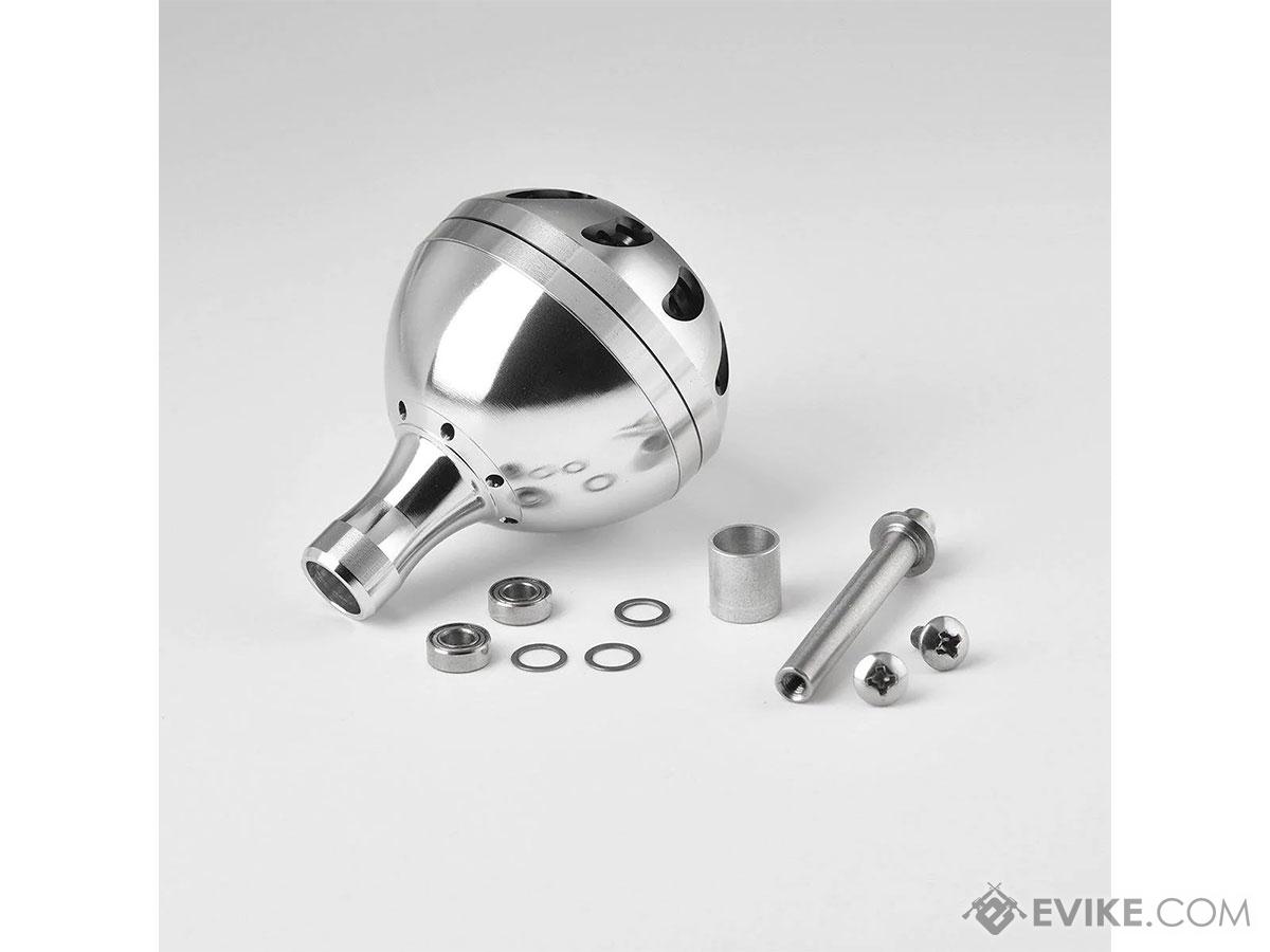 Gomexus Round Big Power Knob for Spinning Reel (Color: Silver-Black ...