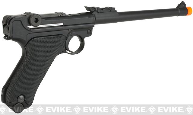WE WWII Full Size / Metal Luger Airsoft Gas Blowback (Color: Black / 8 ...