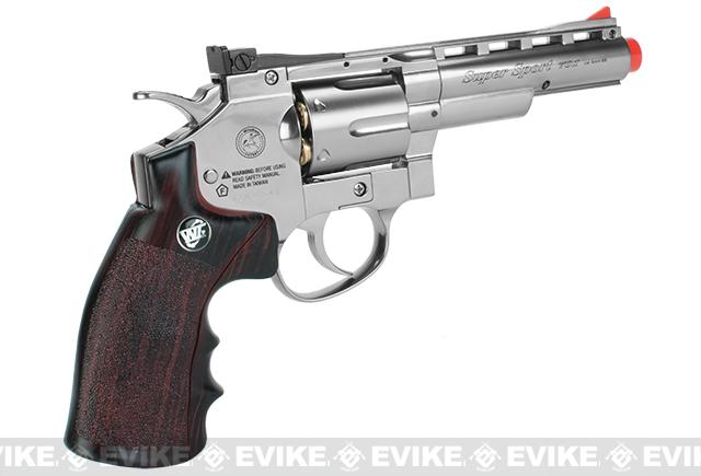 WinGun CO2 Powered Full Metal High Power Airsoft 6mm Magnum Gas Revolver (Length: 4" Chrome ...