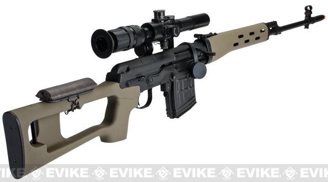 AIM Gas Blowback Russian Classic AK SVD Airsoft GBB Sniper Rifle w ...