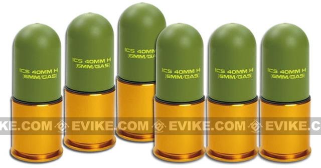 ICS High Speed 70 round M203 40mm Airsoft Gas Grenade Shell (Set of 2 ...
