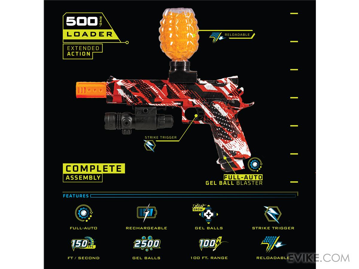 HK Army Gel Strike Rapid Blaster (Model: Storm / Red), MORE, Gel Ball ...