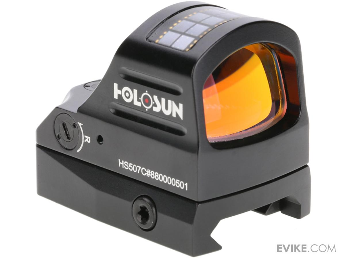 HOLOSUN HS507C Solar + Battery Powered Micro Dot Reflex Sight w/ Circle ...