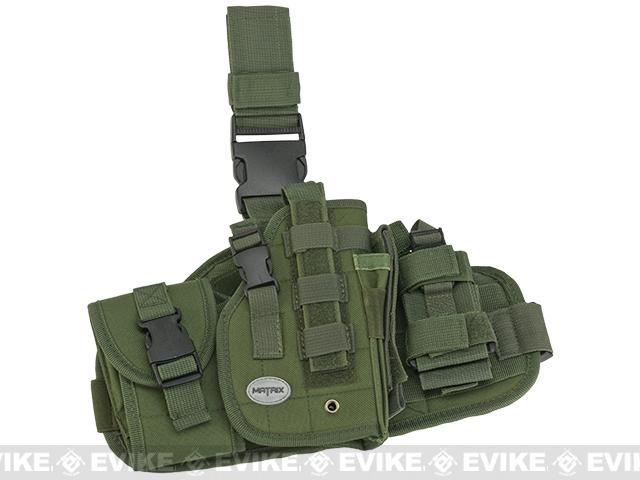 Matrix Drop Leg MOLLE Platform w/ Holster and Pouch Set (Color: OD ...