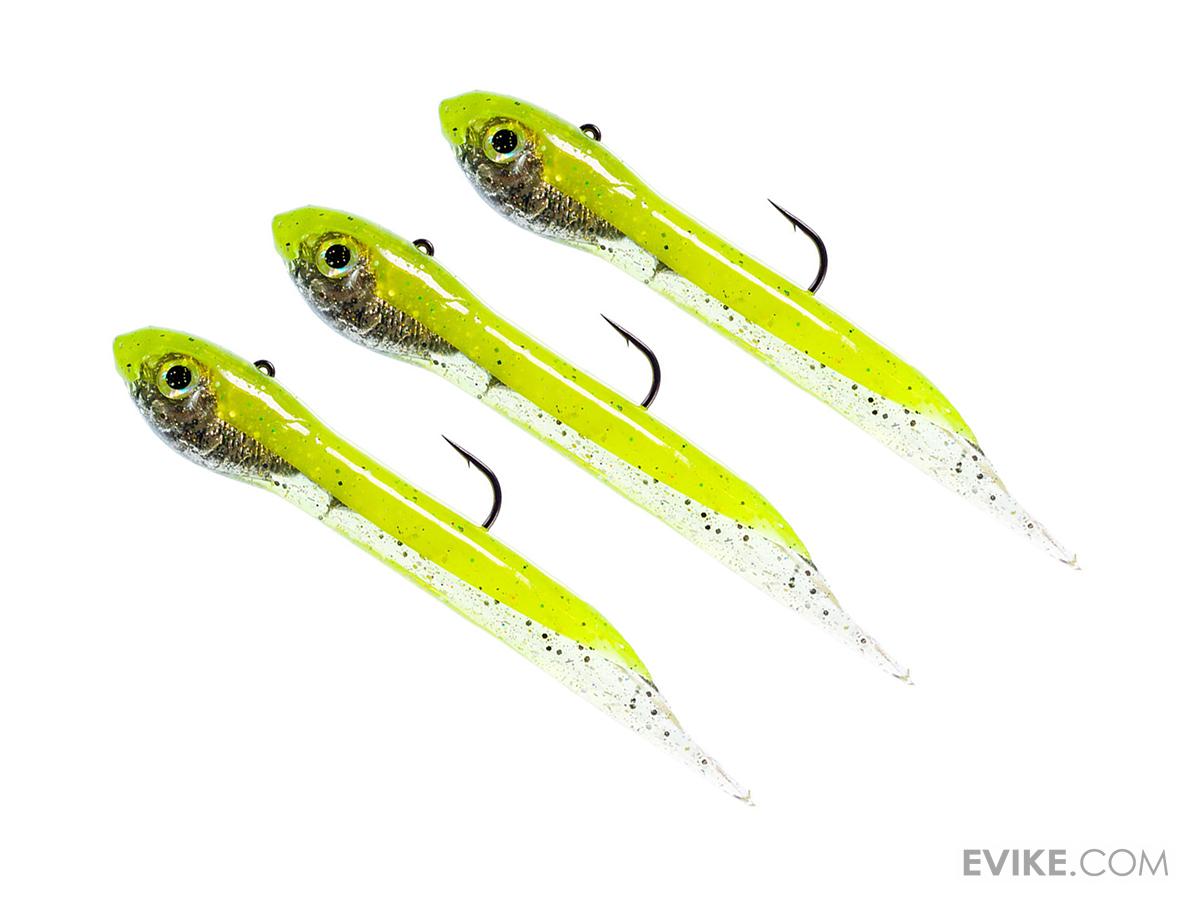 Hook Up Baits Handcrafted Soft Fishing Jigs (Color: Glow Green Silver ...