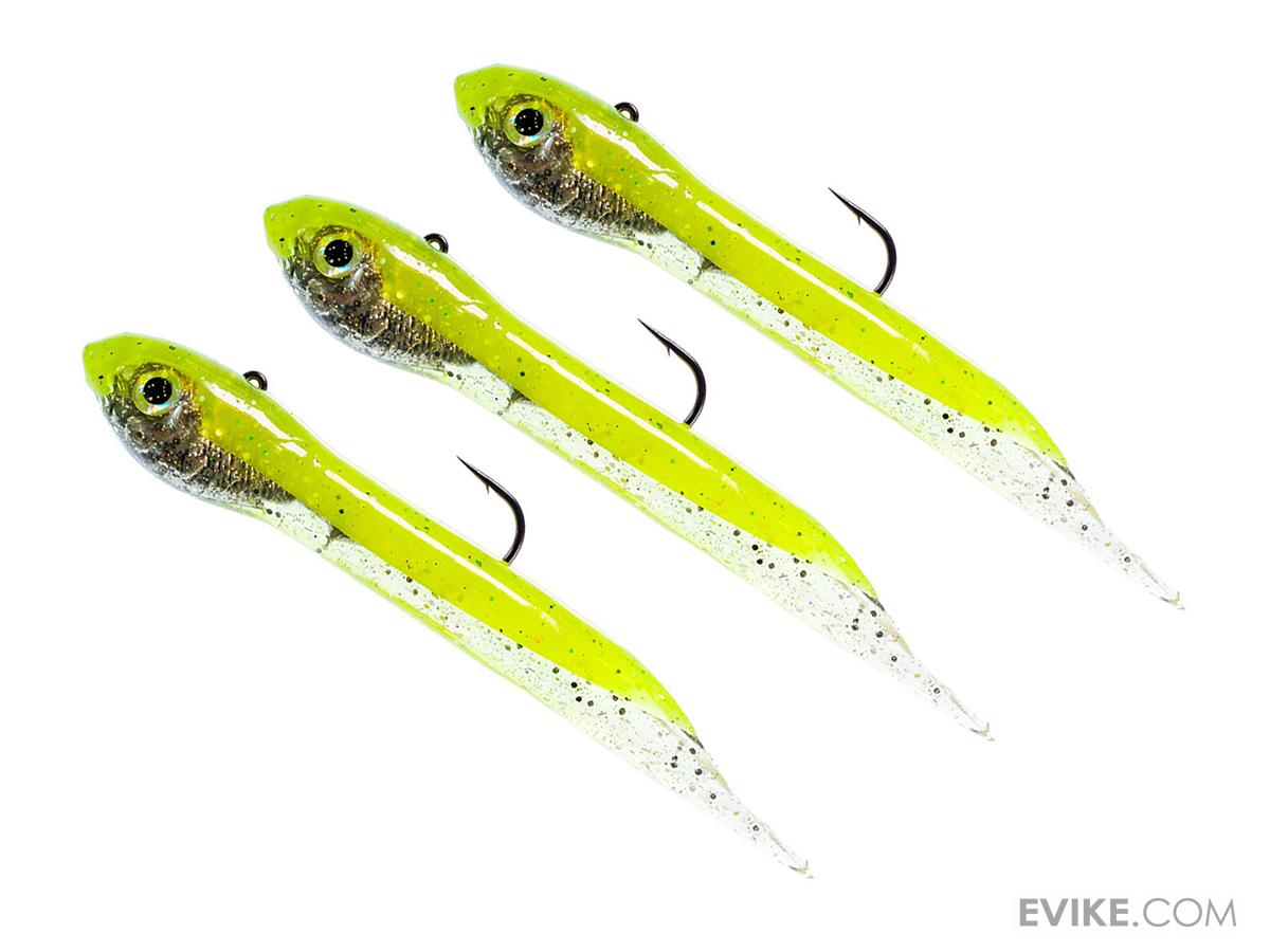 Hook Up Baits Handcrafted Soft Fishing Jigs (Color: Glow Green Silver ...