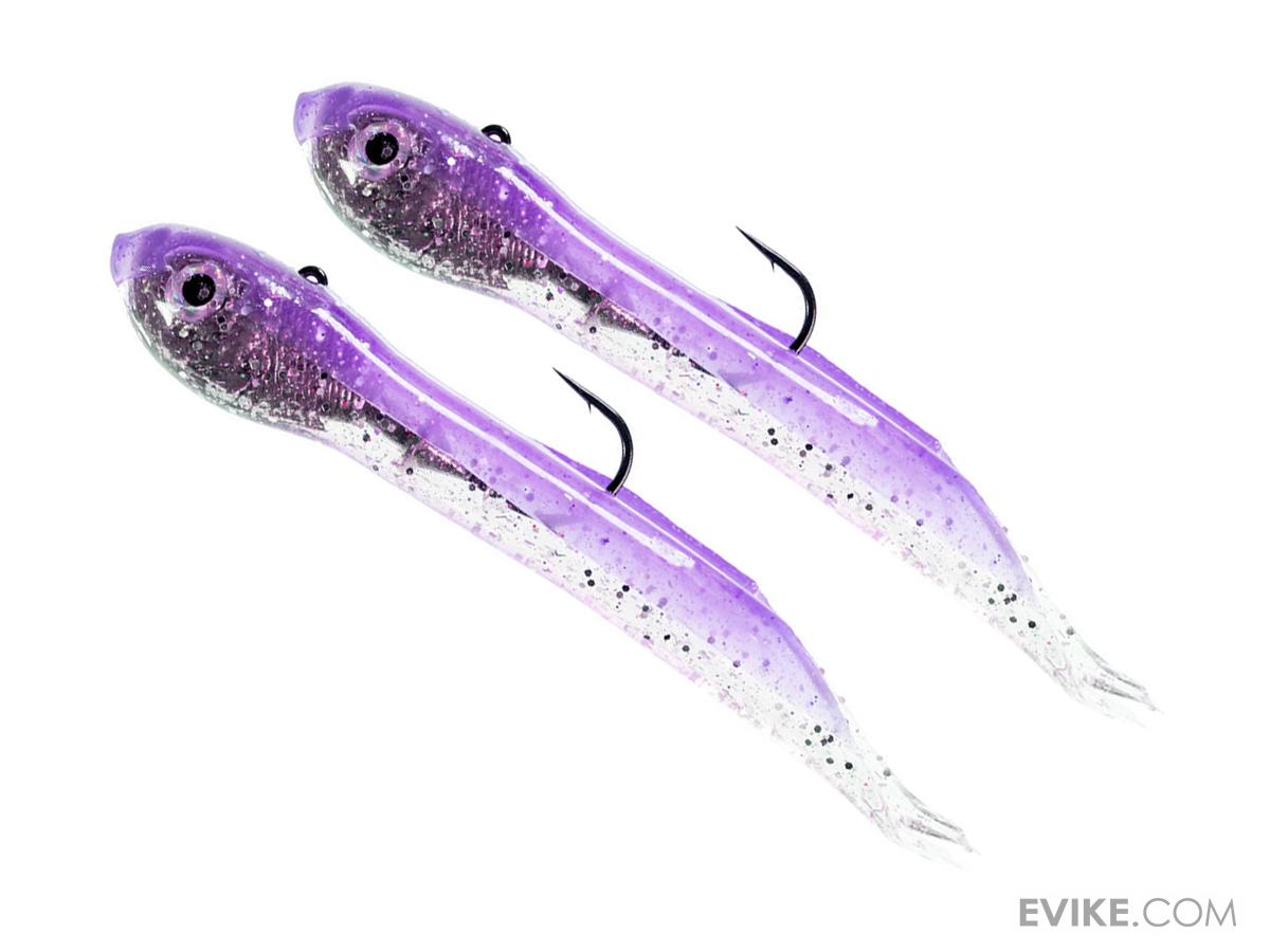 Hook Up Baits Handcrafted Soft Fishing Jigs (Color: Purple Silver / 4 ...