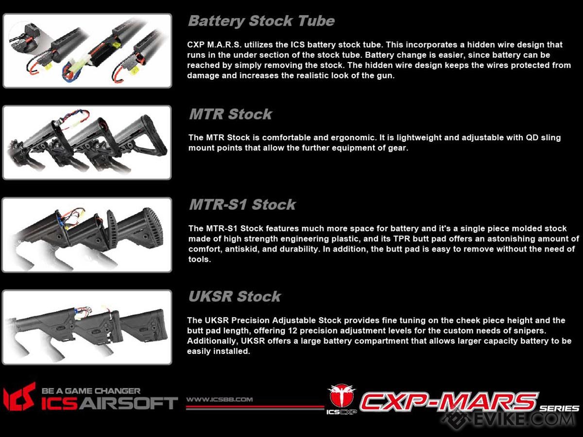 ICS CXP-MARS Carbine Full Metal M4 Airsoft AEG Rifle (Color: Black), Airsoft Guns, Airsoft ...