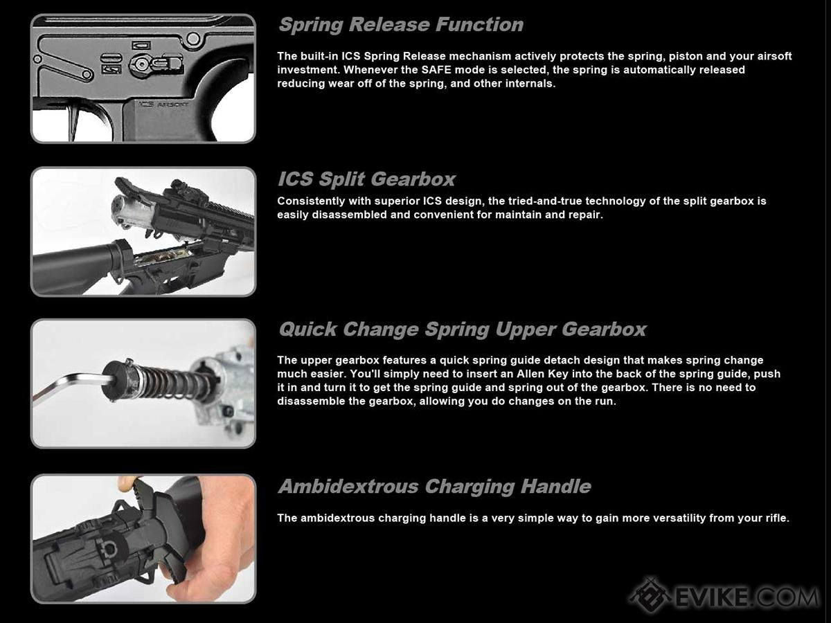 ICS CXP-MARS Carbine Full Metal M4 Airsoft AEG Rifle (Color: Black), Airsoft Guns, Airsoft ...