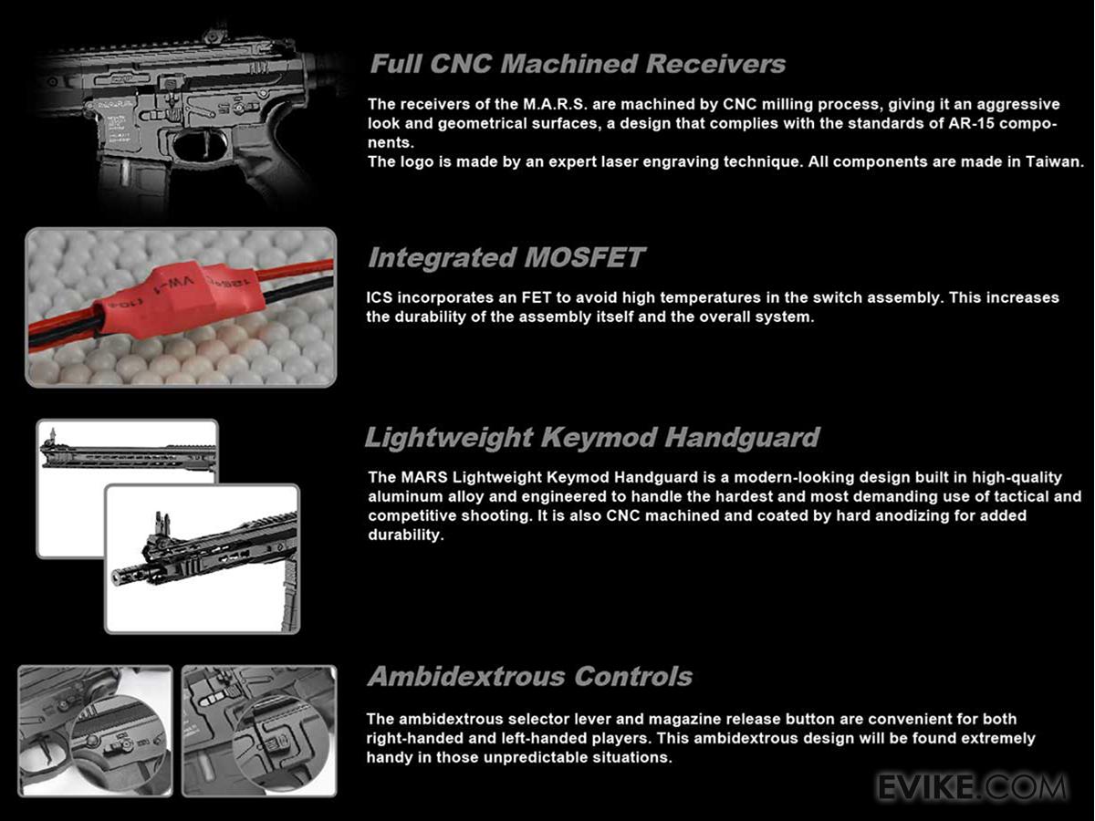 ICS CXP-MARS Carbine Full Metal M4 Airsoft AEG Rifle (Color: Black), Airsoft Guns, Airsoft ...