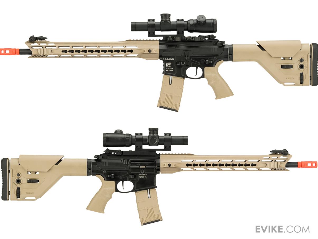 ICS CXP-MARS Full Metal DMR Airsoft AEG (Color: Black / Tan), Airsoft ...