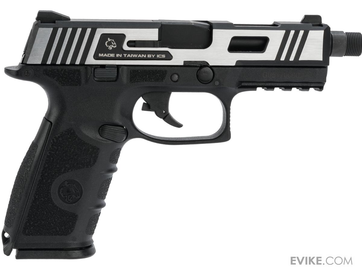 ICS BLE-XFG Ambidextrous Airsoft Gas Blowback Pistol (Color: Hairline ...