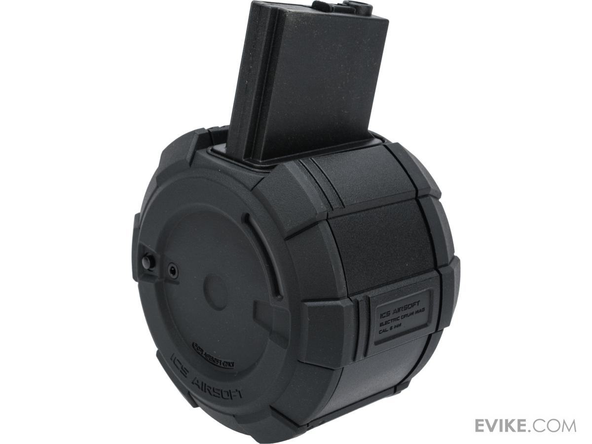 ICS 1800rd Adaptive Drum Magazine for Airsoft AEG Rifles w/ M4 Mag ...