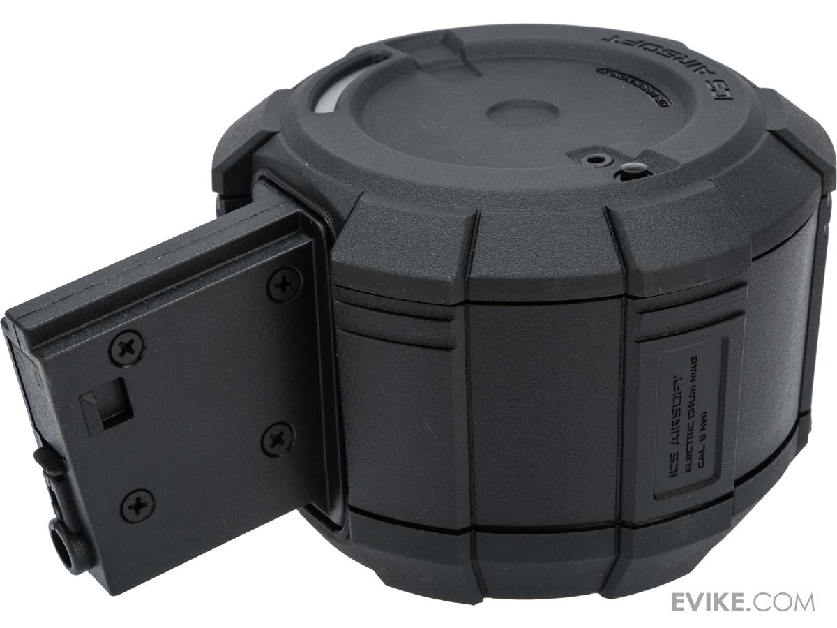 ICS 1800rd Adaptive Drum Magazine for Airsoft AEG Rifles w/ M4 Mag ...