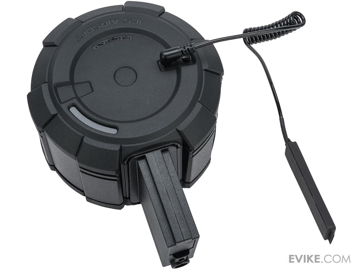 ICS 1800rd Adaptive Drum Magazine for Airsoft AEG Rifles w/ M4 Mag ...