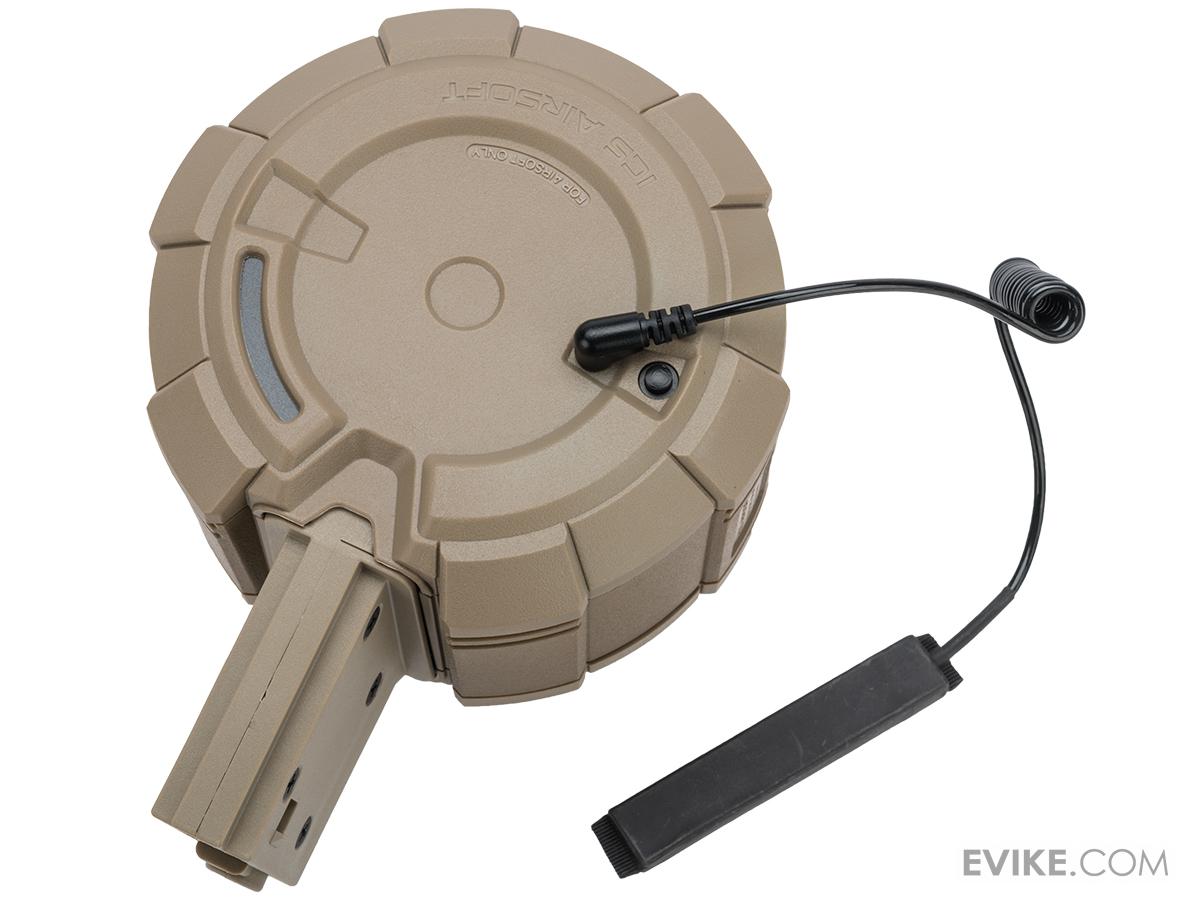 ICS 1800rd Adaptive Drum Magazine for Airsoft AEG Rifles w/ M4 Mag ...