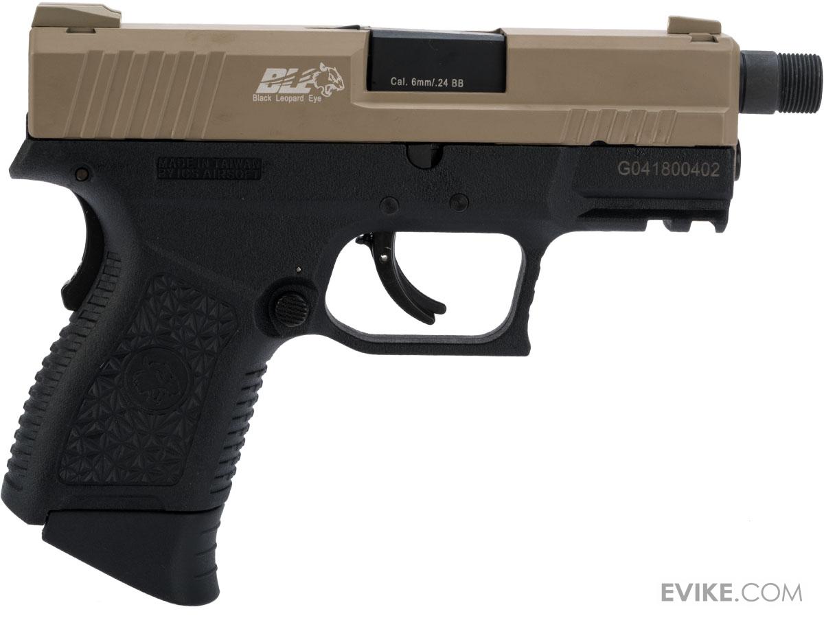ICS BLE-XPD Ambidextrous Airsoft Gas Blowback Pistol (Color: Tan Slide ...