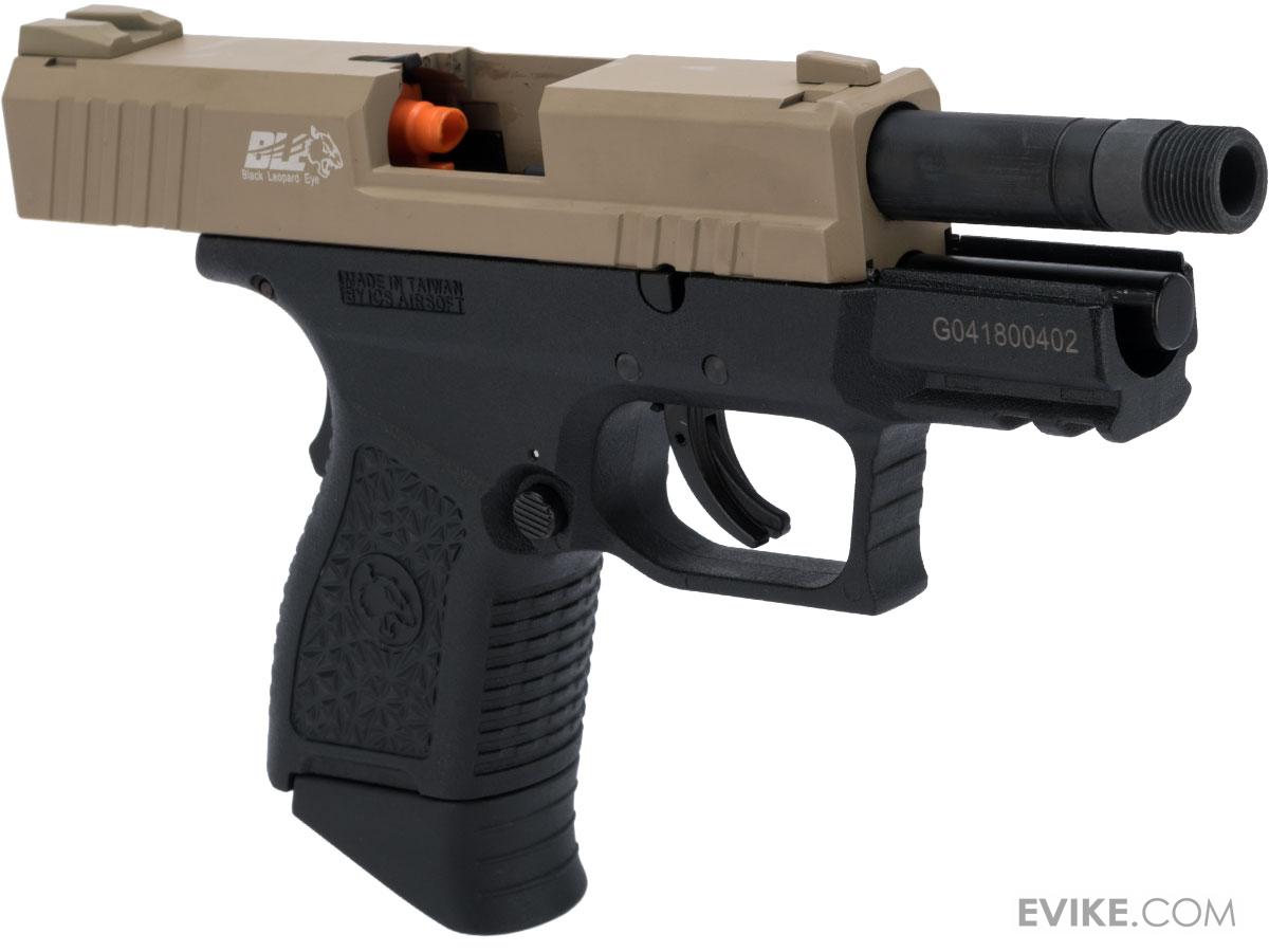 ICS BLE-XPD Ambidextrous Airsoft Gas Blowback Pistol (Color: Tan Slide ...