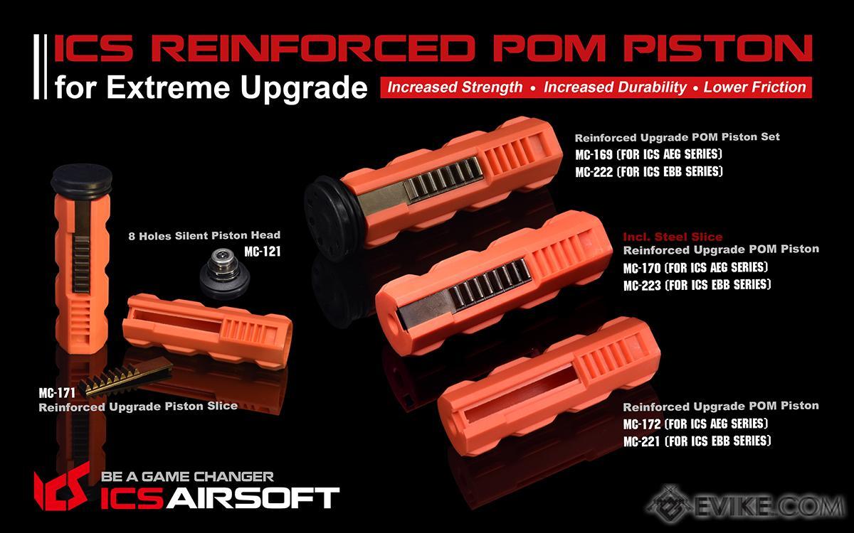 ICS Reinforced Polycarb Airsoft AEG Piston w/ 8 Steel Teeth ...