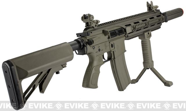 ICS CXP16L Full Metal Airsoft AEG Rifle w/ Mock Silencer (Color: Tan ...