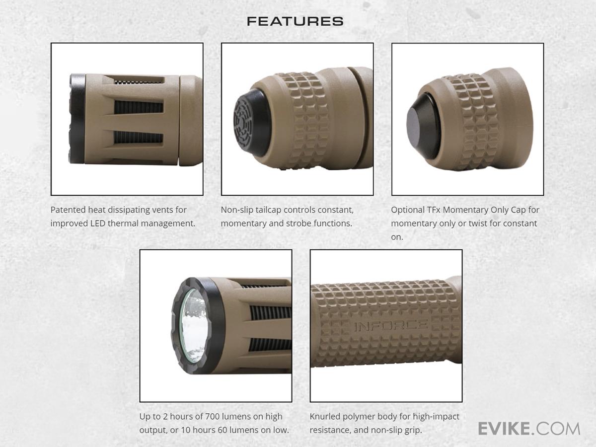 INFORCE TFx 700 Lumen LED Handheld Flashlight (Color: Flat Dark Earth ...