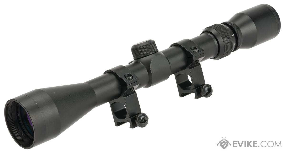 AIM Sports 3-9x40 Duplex Rifle Scope with Steel Ring Mount Set ...