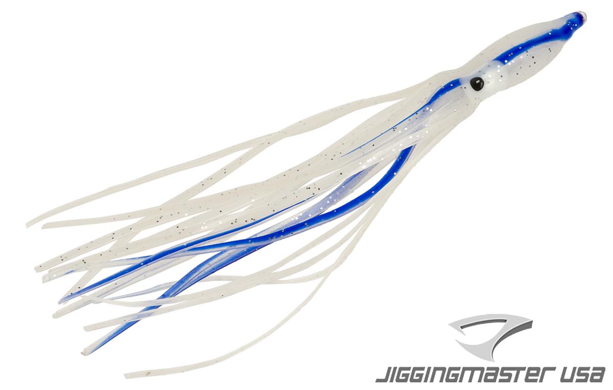 Jigging Master Rubber Squid Jig Hook Skirt Pack of 5 (Size: 12cm Blue ...