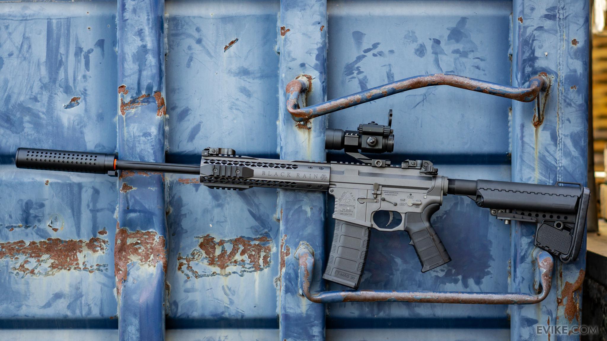 EMG Black Rain Ordnance BRO SPEC15 Licensed AR-15 Airsoft AEG Rifle (Color: Black / CQB ...