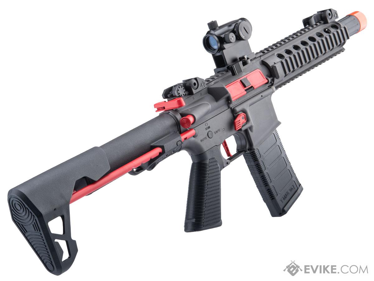 King Arms M4 PDW SBR Airsoft AEG Rifle (Color: Grey Red / Long ...