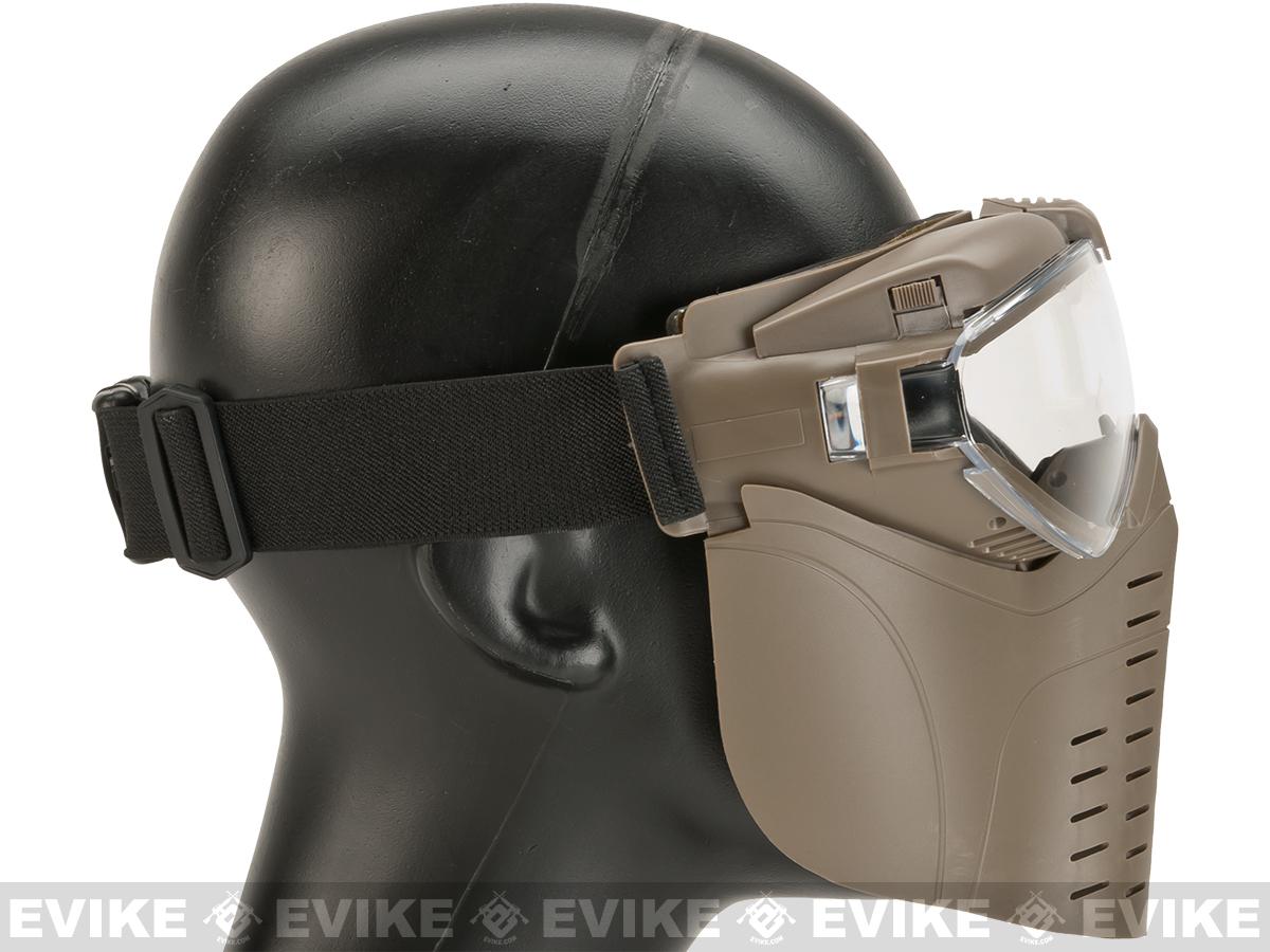 Matrix Full Face Mask Set with Full Seal Goggles (Color: Dark Earth ...