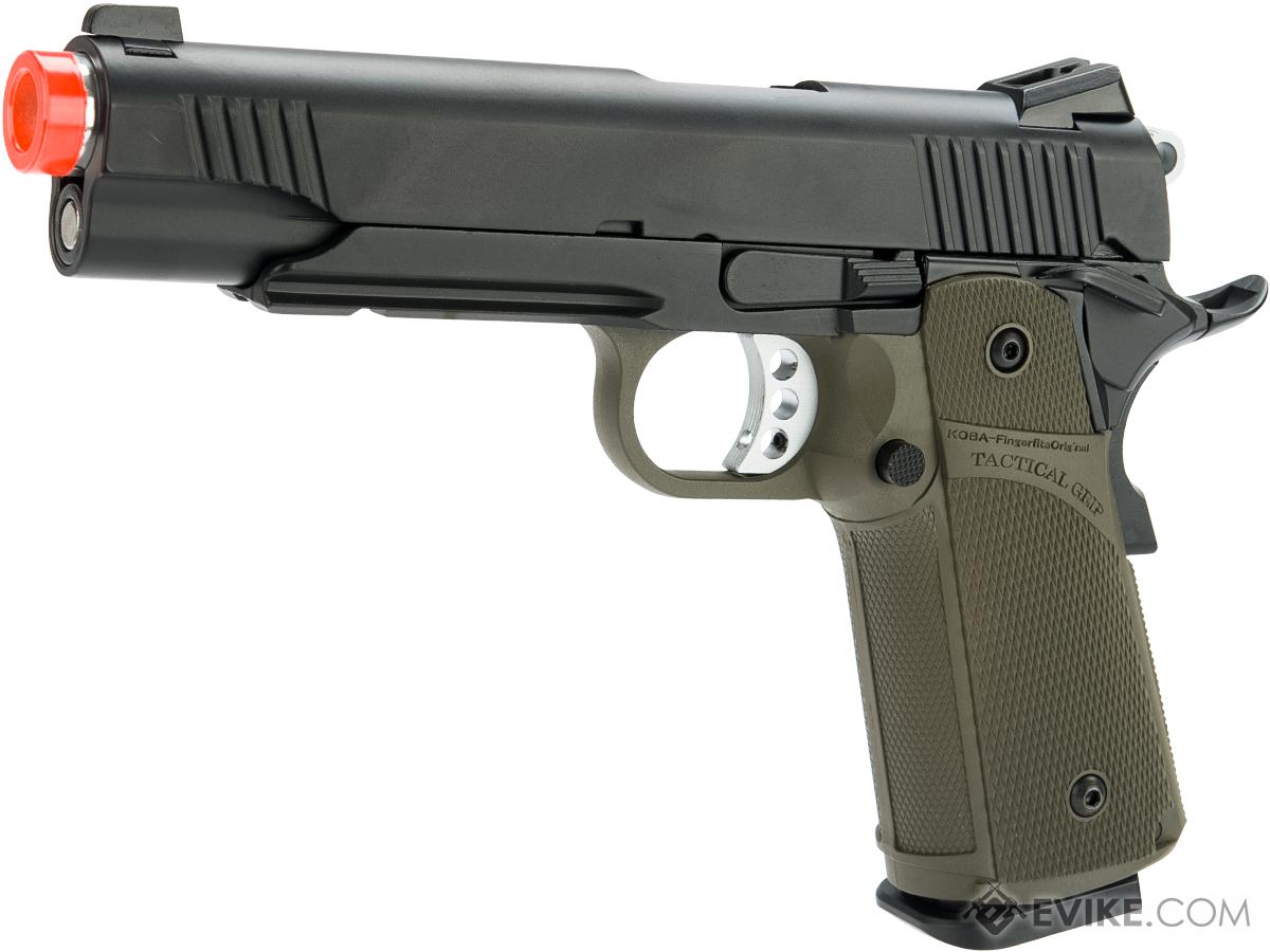 KJW Full Metal Custom 1911 Tactical HI-CAPA Gas / CO2 Blowback (Package: OD Green / Pistol ...