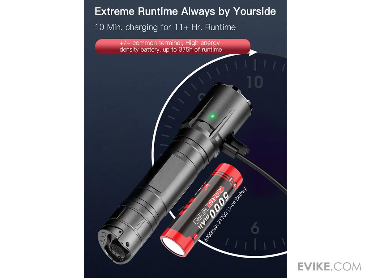 Klarus GL4 3,300 Lumen Tactical Flashlight w/ Picatinny Rail Mount & Remote Pressure Switch ...