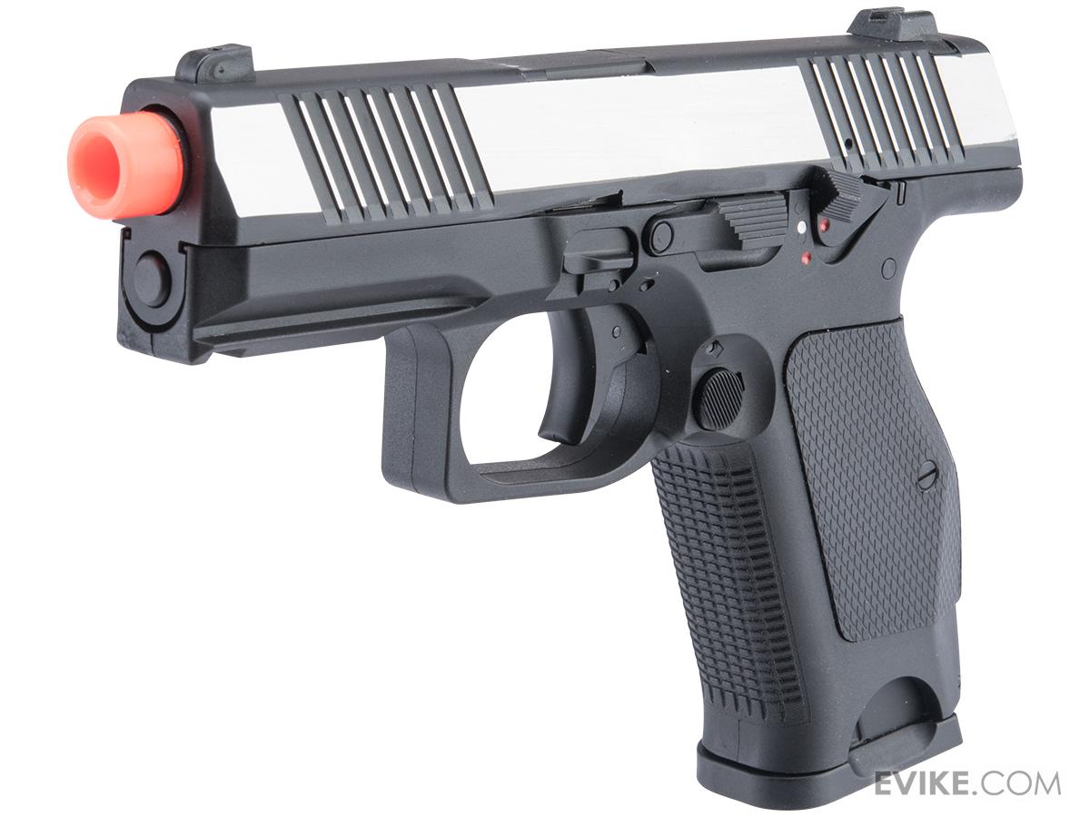 Kizuna Works KW-15K Gas Blowback Airsoft Pistol (Color: Chrome-Black), Airsoft Guns, Gas Airsoft ...