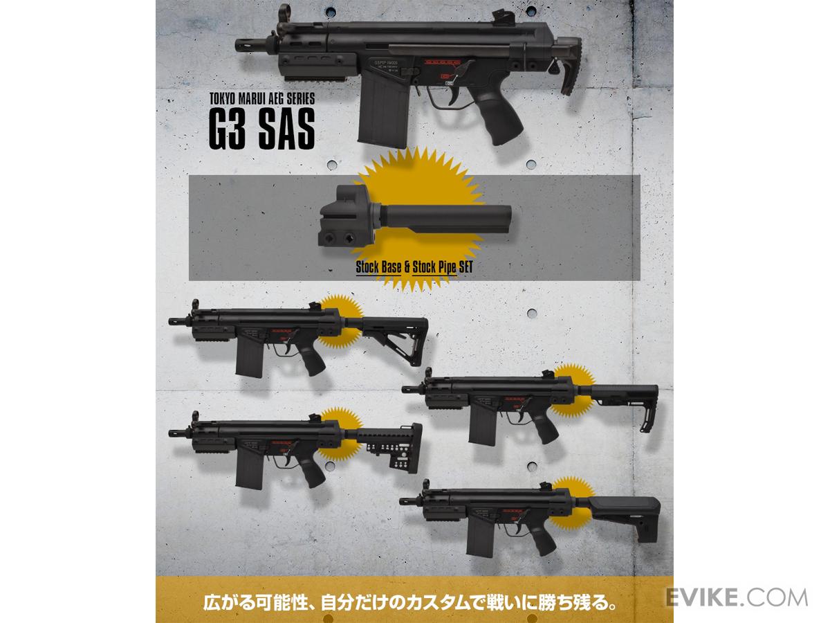 Laylax Stock Base NEO Conversion w/ Buffer Tube for Tokyo Marui G3 Series AEG, Accessories ...